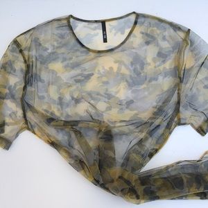 Tops | Oversized Mesh Camouflage Tee | Poshmark